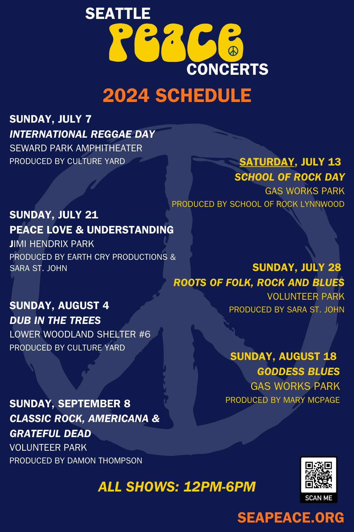 Seattle Peace Concerts - Rocking the parks since 1981!